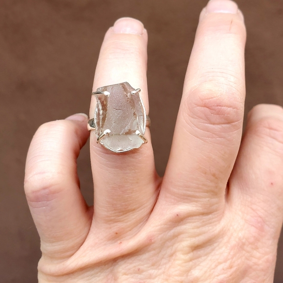 Handmade | Jewelry | New Natural Crystal Quartz Silver Ring | Poshmark